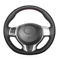 China Leather DIY Hand Sewed Car Steering Wheel Cover for Toyota Corolla RAV4 Land Cruiser Prado Tundra Tacoma Prius Camry Highlander for sale