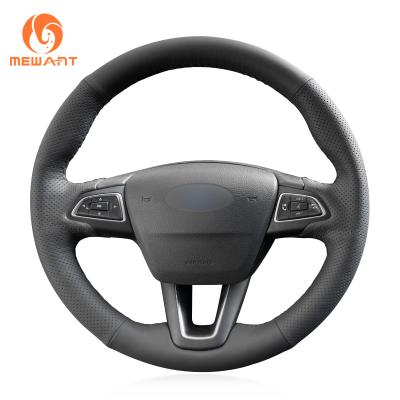 China Custom Hand Stitching PU Leather Steering Wheel Cover for Ford Focus Kuga C-MAX Ecosport Escape 2015 2016 2017 2018 2019 2020 for sale