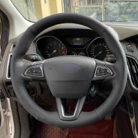 China Custom Hand Stitching PU Leather Steering Wheel Cover for Ford Focus Kuga C-MAX Ecosport Escape 2015 2016 2017 2018 2019 2020 for sale