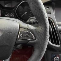 China Custom Hand Stitching PU Leather Steering Wheel Cover for Ford Focus Kuga C-MAX Ecosport Escape 2015 2016 2017 2018 2019 2020 for sale