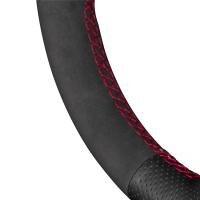 China Hand Stitch Design Black Suede Genuine Leather DIY Steering Wheel Cover For Opel Zafira A 1999 2000 2001 2002 2003 2004 2005 for sale