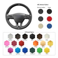 China Custom Hand Stitching PU Leather Steering Wheel Cover for Ford Focus Kuga C-MAX Ecosport Escape 2015 2016 2017 2018 2019 2020 for sale