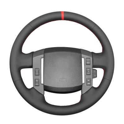 China Car Accessories Custom Color Hand Stitched Genuine Leather Steering Wheel Cover for Land Rover Freelander 2 II LR2 (L359) for sale