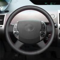 China Pink Artificial Leather Sew Steering Wheel Cover for Toyota Prius 2004 2005 2006 2007 2008 2009 2010 2011 2012 2013 2014 2015 for sale