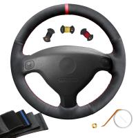 China Hand Sewing All Suede Steering Wheel Cover Red Strip for Opel Astra G H Zafira A 1998 1999 2000 2001 2002 2003 2004 2005 for sale