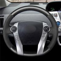 China Pink Artificial Leather Sew Steering Wheel Cover for Toyota Prius 2004 2005 2006 2007 2008 2009 2010 2011 2012 2013 2014 2015 for sale