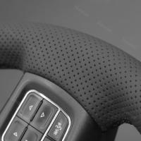 China MEWANT Fashion Anti Skid Faux Leather Hand Sew Car Steering Wheel Cover Non-slip Carbon For Dodge RAM 1500 3500 2013-2018 for sale
