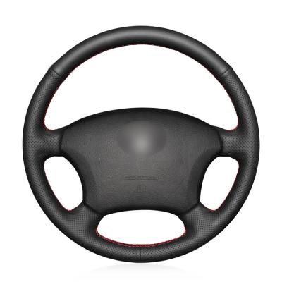 China Black Leather Sew Steering Wheel Wrap Cover for Toyota Land Cruiser Prado 120 2004-2009 Land Cruiser 1995-2007 Tacoma 2005-2011 for sale