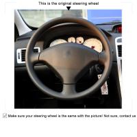 China Custom 100% Fit Hand Stitched Artificial Leather Steering Wheel Wrap Covers for Peugeot 307 2001-2008 307 SW 2005-2008 for sale