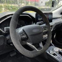 China Customized Available Durable Athsuede Hand Sewing Steering Wheel Cover Wrap for Ford Focus Kuga Puma ST|ST-Line 2017-2020 for sale