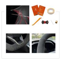 China Customized Available Durable Athsuede Hand Sewing Steering Wheel Cover Wrap for Ford Focus Kuga Puma ST|ST-Line 2017-2020 for sale