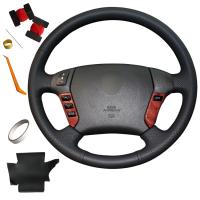 China Genuine Leather Hand Stitching Steering Wheel Cover Car with Grip for Toyota Crown 2006 2007 2008 2009 2010-2014 for sale