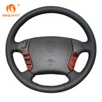 China Genuine Leather Hand Stitching Steering Wheel Cover Car with Grip for Toyota Crown 2006 2007 2008 2009 2010-2014 for sale