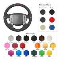 China Hand Stitched Faux Black Suede Red Strip Steering Wheel Cover for Land Rover Discovery 3  2004-2009 for sale