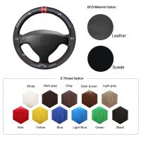 China Black Suede Genuine Leather Custom DIY Steering Wheel Cover For Opel Astra G H 1998 1999 2000 2001 2002 2003 2004 2005 2006 2007 for sale