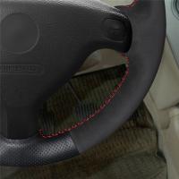 China Black Suede Genuine Leather Custom DIY Steering Wheel Cover For Opel Astra G H 1998 1999 2000 2001 2002 2003 2004 2005 2006 2007 for sale