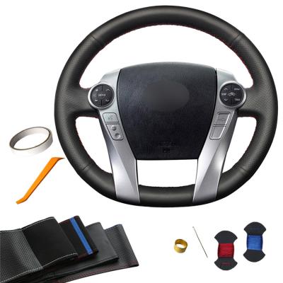 China Genuine Leather Custom Steering Wheel Cover for Toyota Prius 30(XW30) 2009 2010 2011 2012 2013 2014 2015 for sale