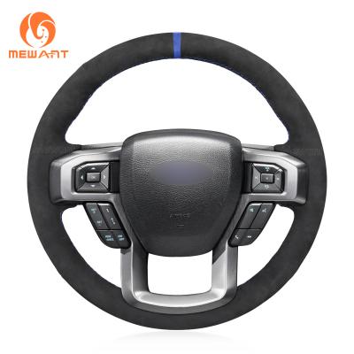 China Customized Available Best Athsuede Hand Sewing Steering Wheel Cover Wrap for Ford F-150 250 350 450 550 600 650 750 2015-2023 for sale