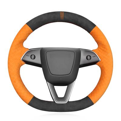 China Customized High Quality Super Soft Suede Steering Cover For Tesla Model 3 2023-2024 for sale