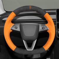 China Customized High Quality Super Soft Suede Steering Cover For Tesla Model 3 2023-2024 for sale