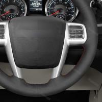 China Customized Available Durable Leather Suede Hand Sewing Steering Wheel Cover Wrap for Chrysler 200 300 Town and Country 2011-2014 for sale
