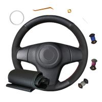 China Custom Hand Stitching Suede Leather Steering Wheel Cover for Chevrolet Niva Vuaxhall Corsa D 2010 2015 for sale