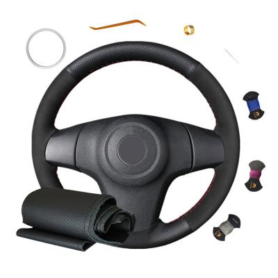 China Custom Hand Stitching Suede Leather Steering Wheel Cover for Chevrolet Niva Vuaxhall Corsa D 2010 2015 for sale