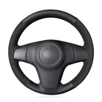 China Custom Hand Stitching Suede Leather Steering Wheel Cover for Chevrolet Niva Vuaxhall Corsa D 2010 2015 for sale