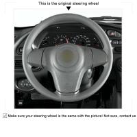China Custom Hand Stitching Suede Leather Steering Wheel Cover for Chevrolet Niva Vuaxhall Corsa D 2010 2015 for sale
