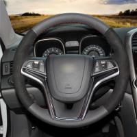 China Custom Black Suede Artificial PU Leather Steering Wheel Cover for Chevrolet Malibu Camaro Volt 2011 2012 2013 2014 2015 for sale
