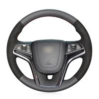 China Custom Black Suede Artificial PU Leather Steering Wheel Cover for Chevrolet Malibu Camaro Volt 2011 2012 2013 2014 2015 for sale