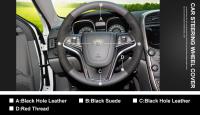 China Custom Black Suede Artificial PU Leather Steering Wheel Cover for Chevrolet Malibu Camaro Volt 2011 2012 2013 2014 2015 for sale