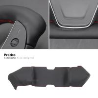 China Custom Hand Stitching Black Smooth Leather Steering Wheel Cover for Tesla Model S X 2021 2022 2023 for sale