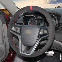 China Hand Stitching Sewing Black Suede Steering Wheel Cover for Chevrolet Camaro Malibu Volt 2011 2012 2013 2014 2015 for sale