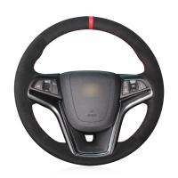 China Hand Stitching Sewing Black Suede Steering Wheel Cover for Chevrolet Camaro Malibu Volt 2011 2012 2013 2014 2015 for sale