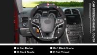 China Hand Stitching Sewing Black Suede Steering Wheel Cover for Chevrolet Camaro Malibu Volt 2011 2012 2013 2014 2015 for sale