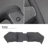 China Custom Hand Stitching Black Leather Steering Wheel Cover for Tesla Model S X 2021 2022 2023 for sale