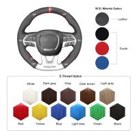 China Hand Stitching Black Soft Suede Steering Wheel Cover for Dodge SRT Challenger Charger Durango 2015-2021 Jeep Cherokee Trackhawk for sale