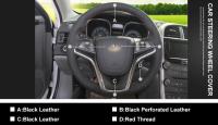 China Hand Stitching Artificial Leather Steering Wheel Cover for Chevrolet Malibu Camaro Volt 2011 2012 2013 2014 2015 for sale