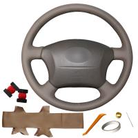 China Custom Coffee PU Steering Wheel Cover for Toyota Hilux 2009 2010 2011 Highlander 2004 2005 2006 2007 Tundra Sequoia Sienna 2003 for sale