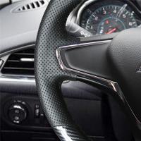 China Custom Sewing Gloss Carbon with Leather Steering Wheel Cover Red Strip for Chevrolet Cruze Volt 2015 2016 2017 for sale