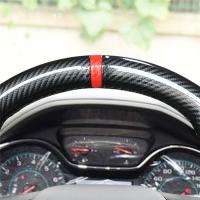 China Custom Sewing Gloss Carbon with Leather Steering Wheel Cover Red Strip for Chevrolet Cruze Volt 2015 2016 2017 for sale