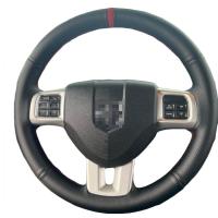 China Hand Stitch Black PU Leather Steering Wheel Cover for Dodge Charger Grand Caravan Journey Avenger Durango Challenger for sale