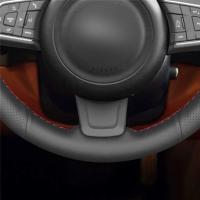 China Hand Stitching Car PU Leather Black DIY Steering Wheel Cover For Jaguar E-Pace F-Pace 2016 XE XF 2015 2016 2017 2018 2019 for sale