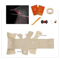 China Custom Hand Sewing Beige Artificial Leather Steering Wheel Cover for Fiat 500 500c 2008 2009 2010 2011 2012 for sale