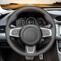 China Black Leather Steering Wheel Cover for Jaguar Sportbrake 2008 2009 2010 2011 2012 2015 E-Pace F-Pace XE XF 2008-2017 2018 2019 for sale