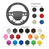 China Hand Stitching Full Black Suede Custom Steering Wheel Cover for Ford Transit Connect Tourneo Custom Grand Tourneo Connect for sale