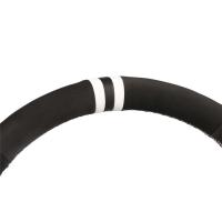 China Stitching Black Suede Steering Wheel Cover White Strip for Chevrolet Cruze Aveo Orlando 2009 2010 2011 2012 2013 2014 2015 for sale