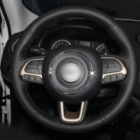 China Customize Leather Hand Sewing Steering Wheel Wrap Cover for Jeep Compass 2017 Renegade 2016 2017 for sale