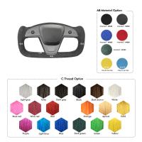 China Customized Available Durable Soft Fluffy Black suede Hand Sewing Steering Wheel Cover Wrap for for Tesla Model S X 2022-2023 for sale